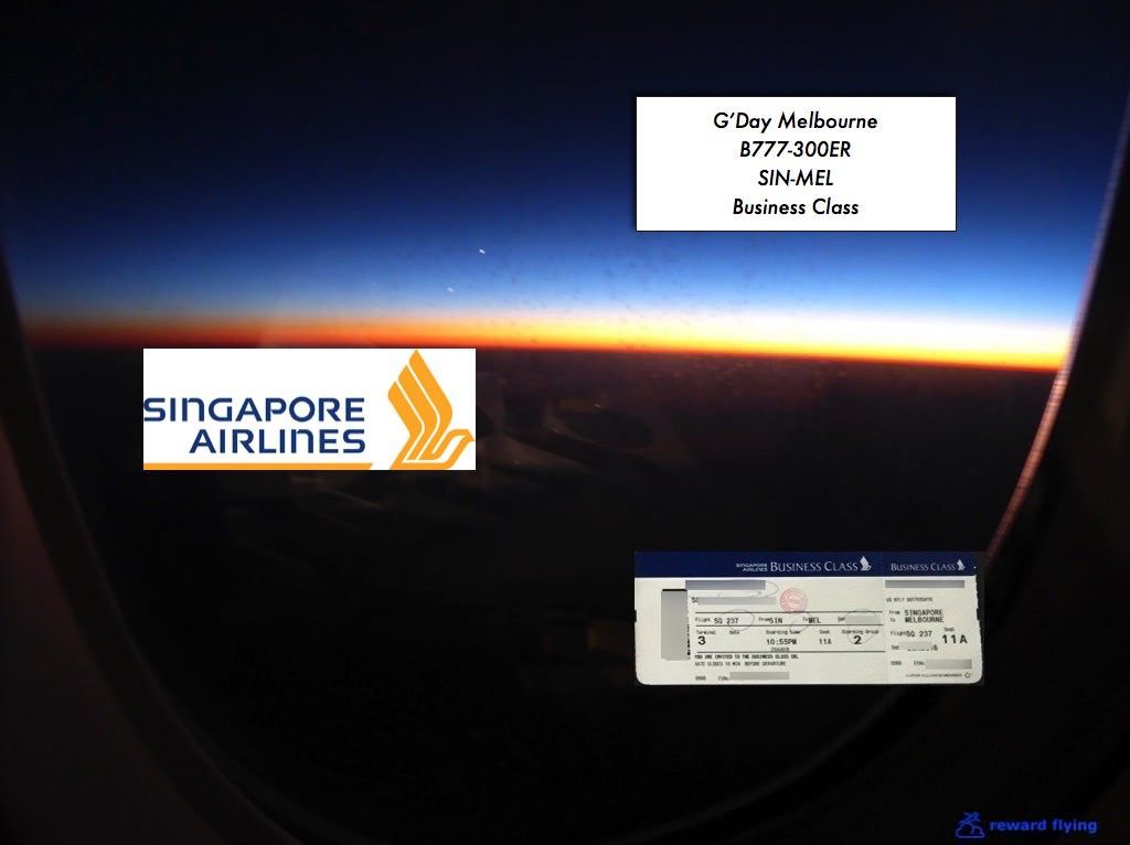Review of Singapore Airlines flight from Singapore to Melbourne in Business