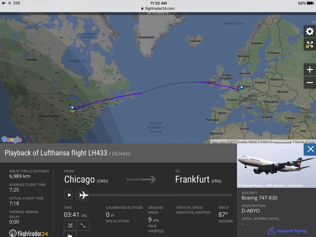 Review of Lufthansa flight from Chicago to Frankfurt in First