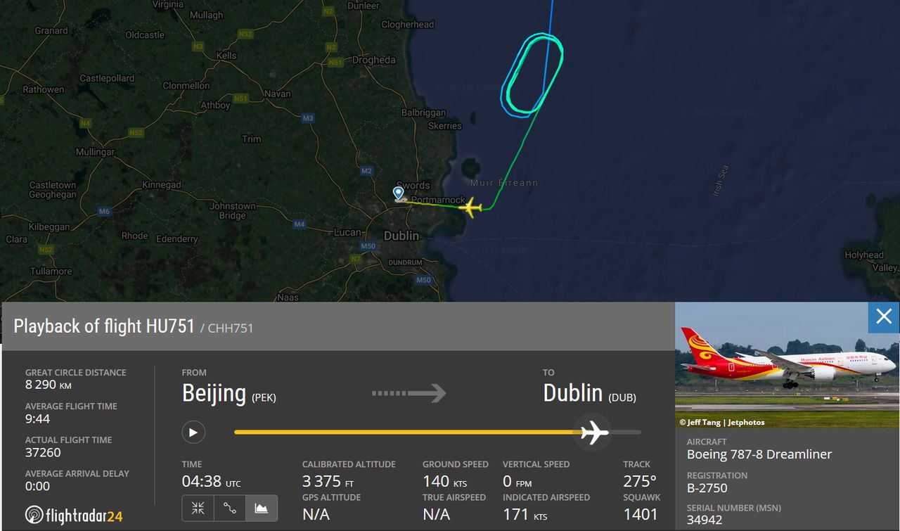 Review of Hainan Airlines flight from Dublin to Edinburgh in Economy