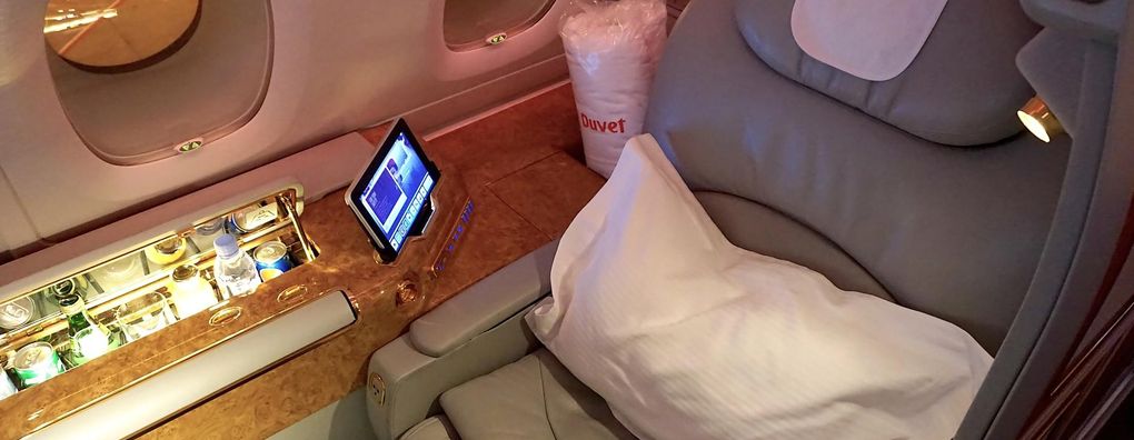 Review of Emirates flight from Singapore to Dubai in First