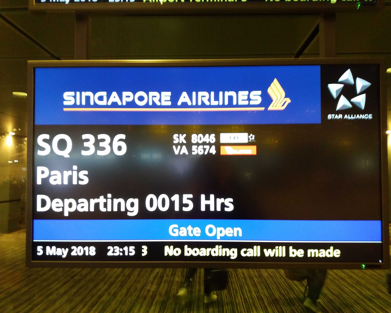 Avis du vol Singapore Airlines Singapore → Paris en Economique