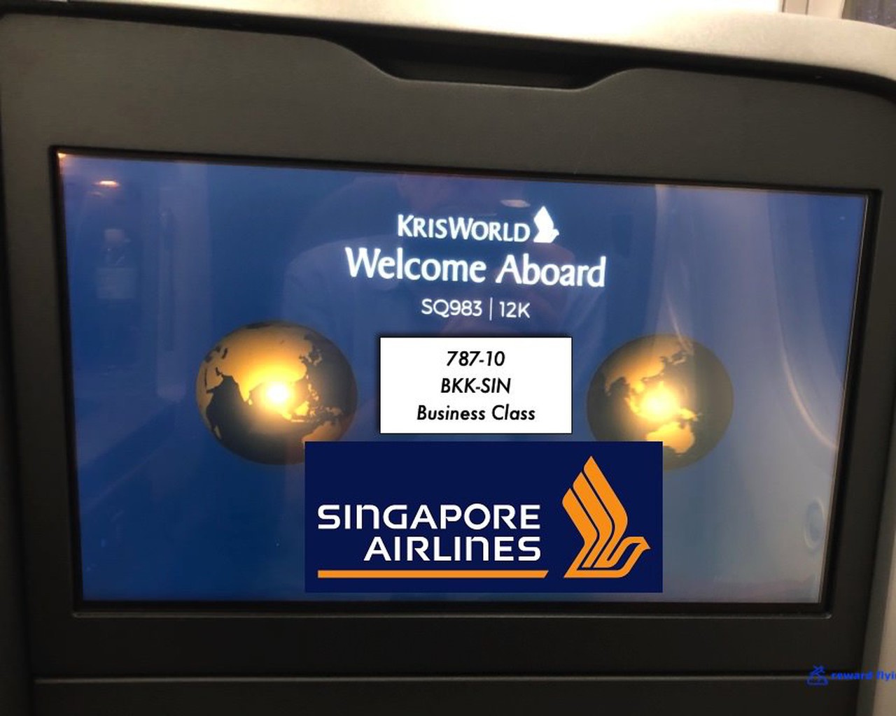 Review of Singapore Airlines flight from Bangkok to Singapore in Business